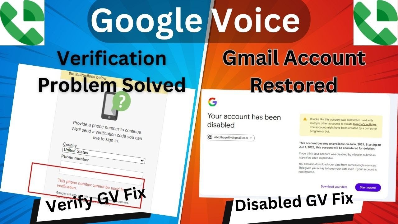 Google Voice Account Disabled Fixed-Gmail Account Restored- Google ...