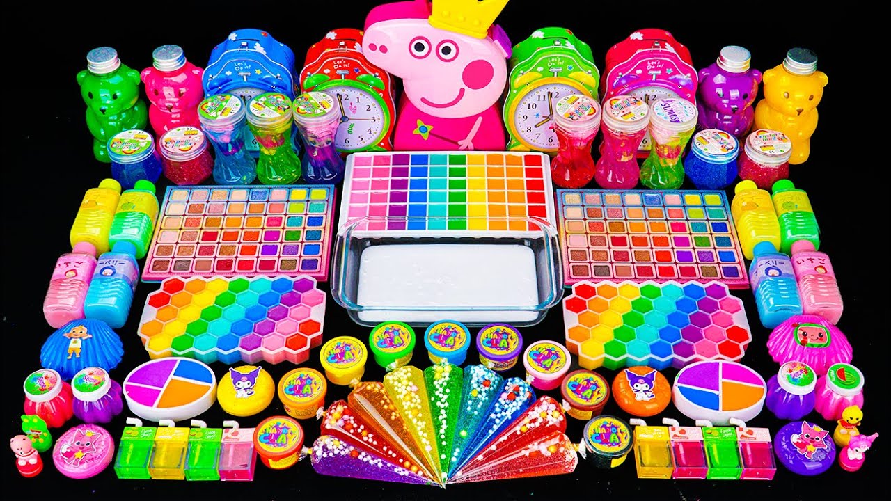 Colorful PEPPA PIG Slime🌈 Mixing random into Glossy Slime I Satisfying ...