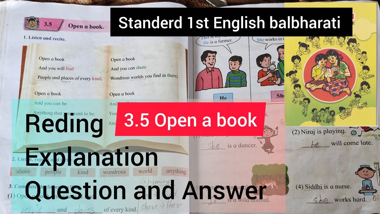3.5 Open a book | English | First standard story 3.5 Open a book ...