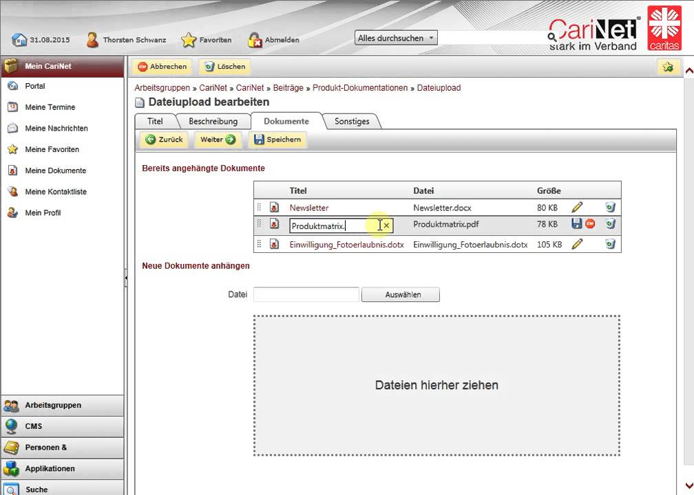 CariNet Dateiupload - YouTube