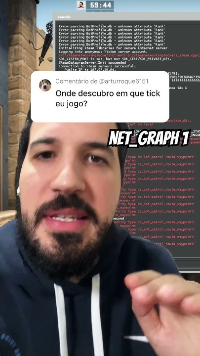 Como descobrir seu tick rate no CSGO - net_graph 1 no console #csgo #cs #counterstrike # ...