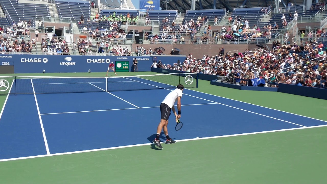 FEDERER VS. THIEM PRACTICE POINTS 1 - YouTube