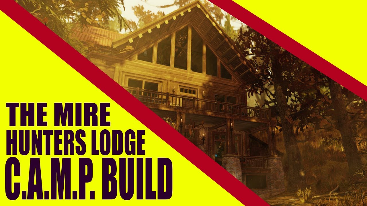 Fallout 76: Three Story Mire Hunters Lodge CAMP Build - YouTube