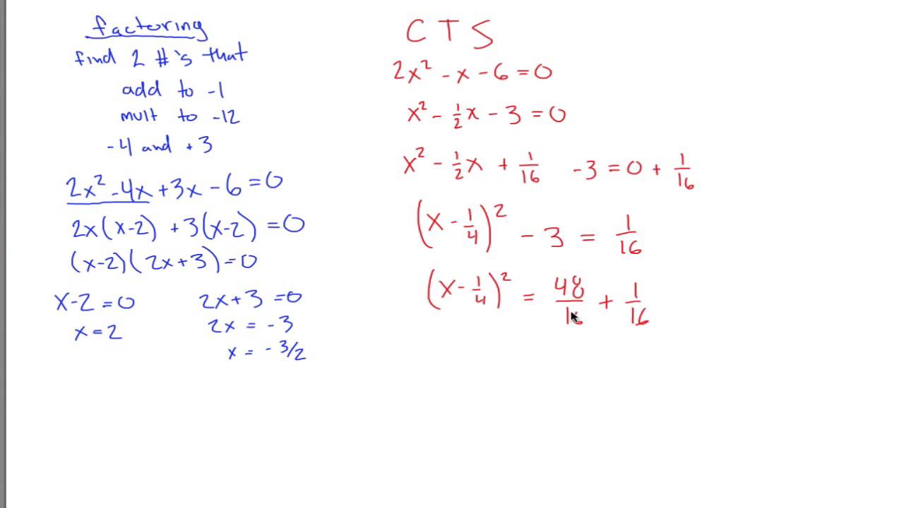 3 Ways To Solve A Quadratic Equation YouTube 3 Ways To Solve A Quadratic Equation YouTube