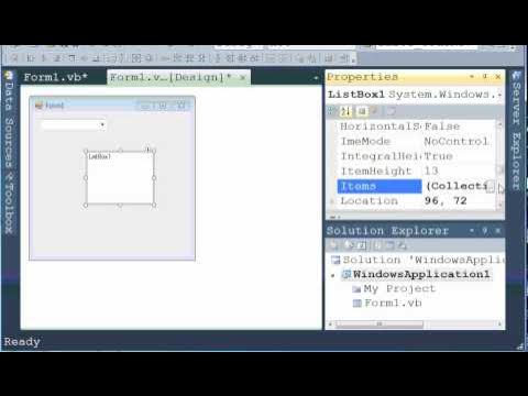 Ms Visual Basic .NET tutorial, parte 11: ListBox ( parte 1 ) - YouTube