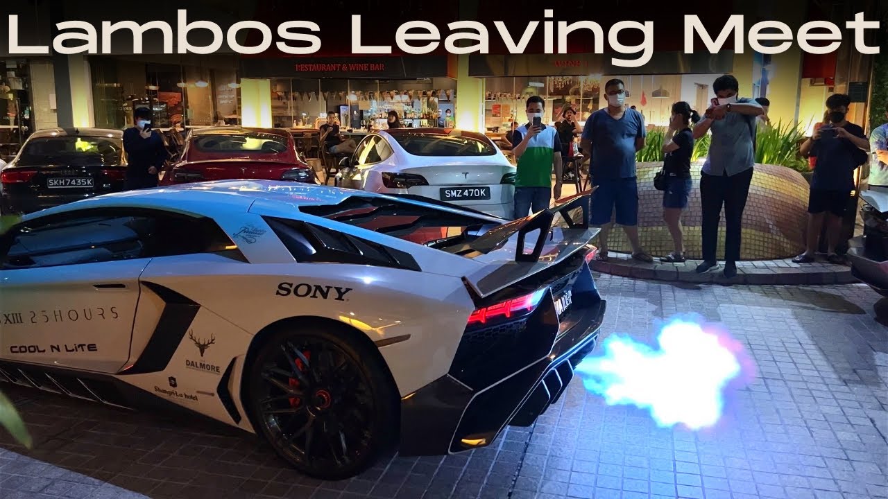 Lamborghinis Go FULL SEND for the Crowd! FLAMES & Fast Accelerations at ...