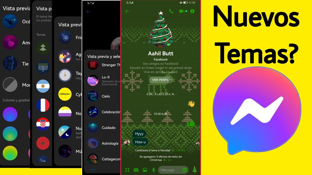 como personalizar el chat de Messenger con estos nuevos temas🗨️💚💛 ️ que ...