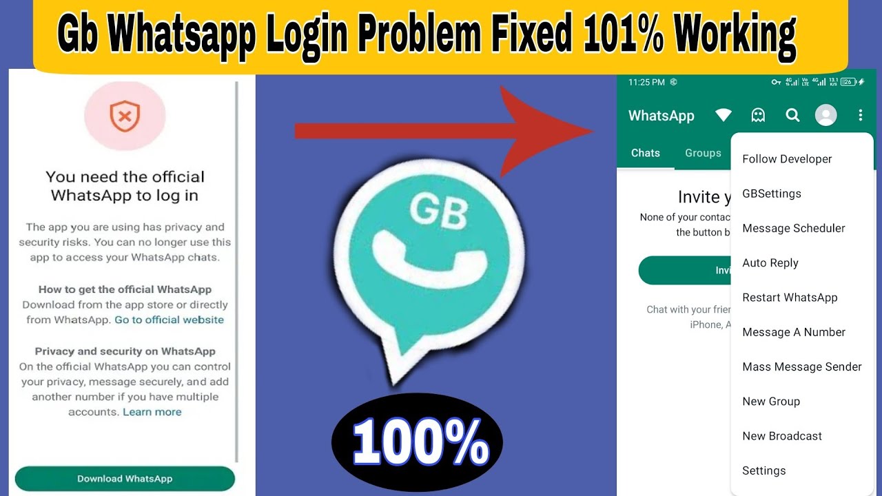 You Need The Official Whatsapp To Login Problem Solved On Gb Whatsapp ...