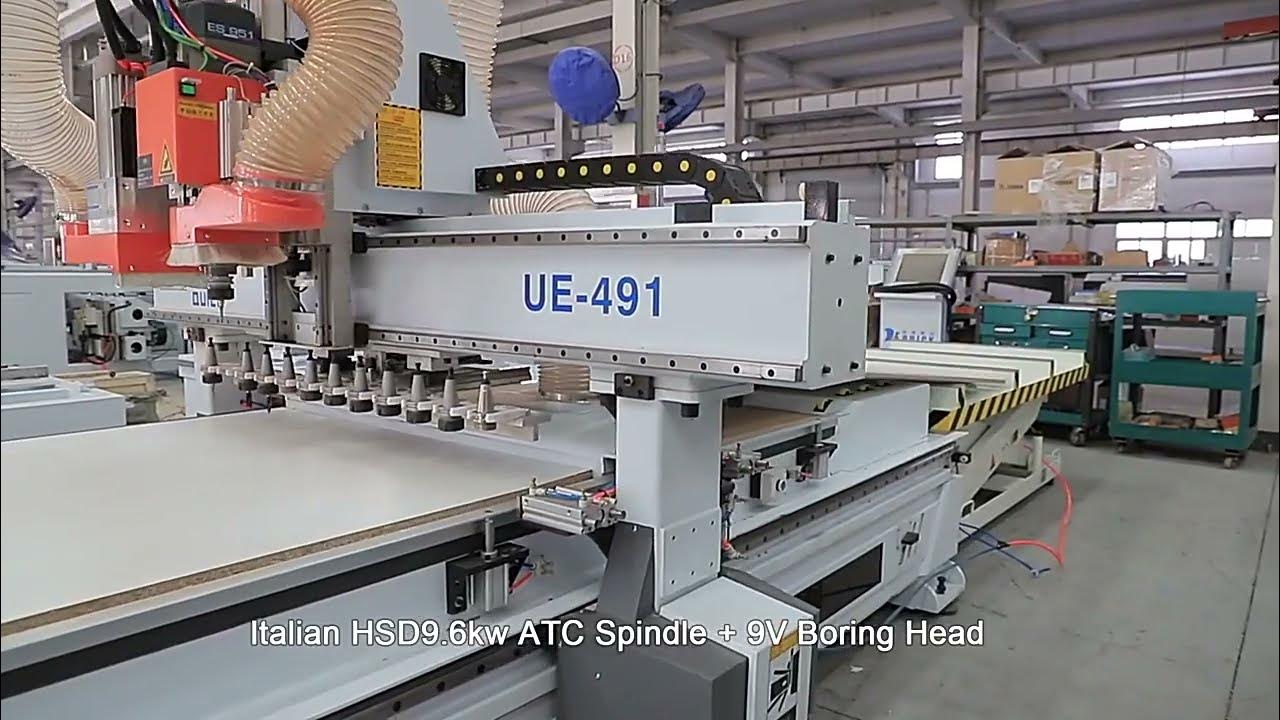 UE 491 Auto load and unload ATC CNC Router machine - YouTube