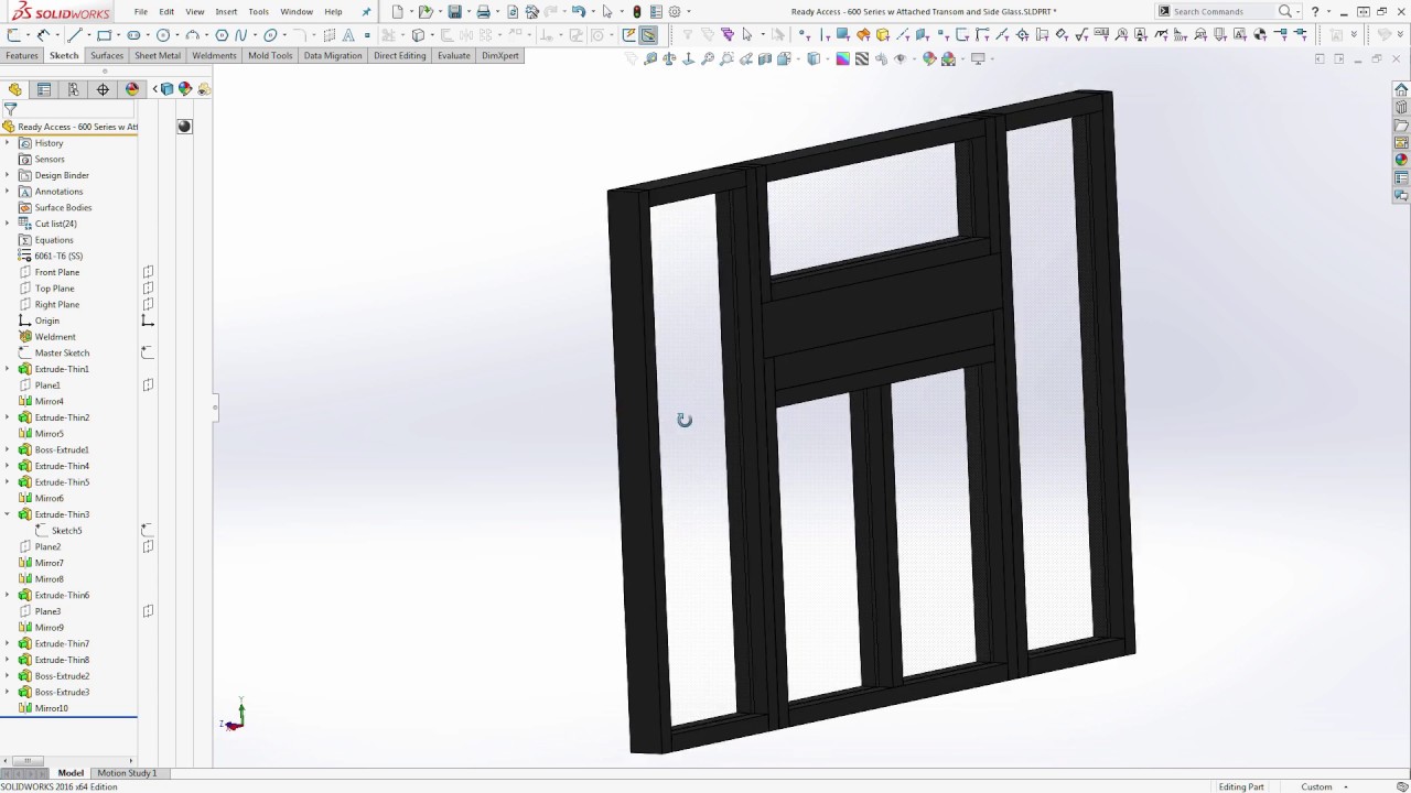 Solidworks - Architecture Quick Video on creating a Service Window w ...