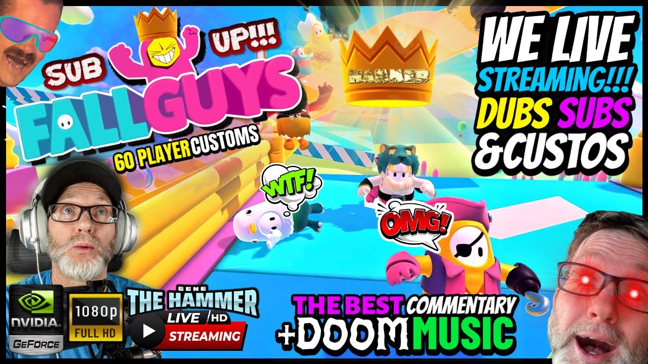 FALL GUYS [LIVE] JOIN THE FUN 60PLAYER CUSTO PARTY | LIVE STREAMING ...