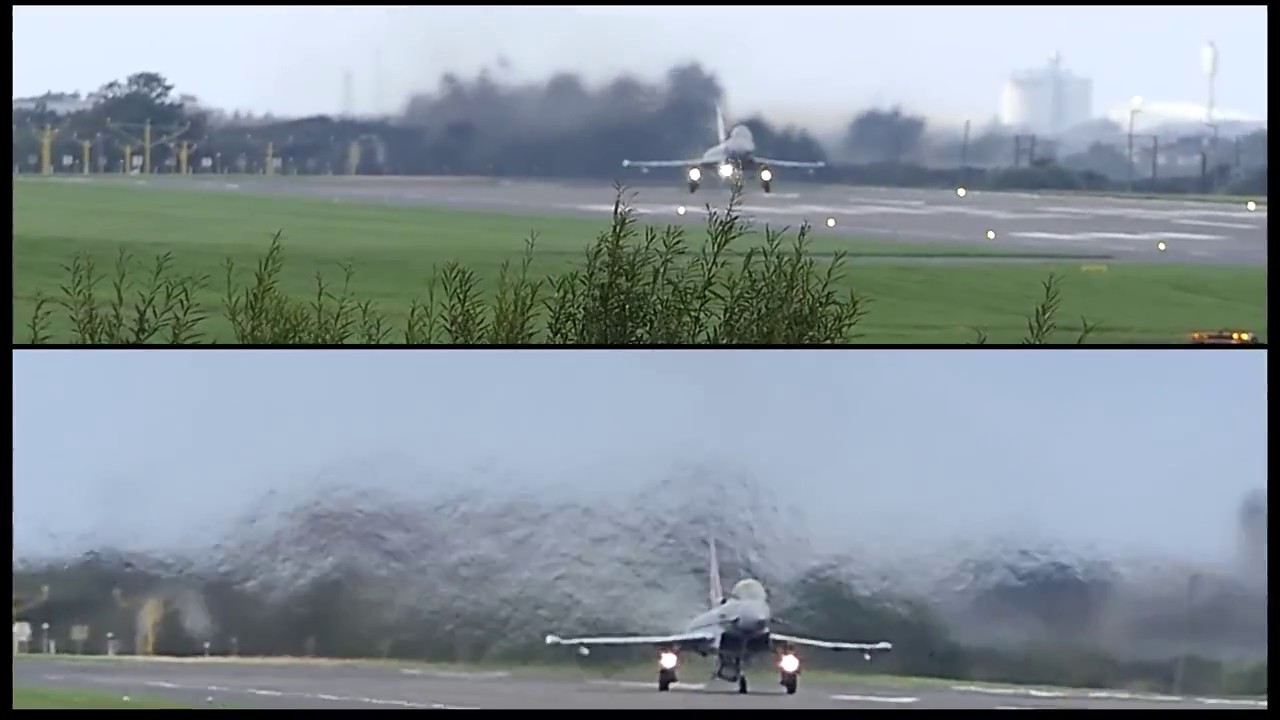 Eurofighter Typhoon - Performance Takeoff vs Normal Takeoff - YouTube