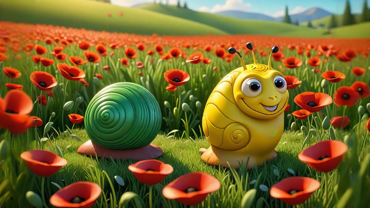 Four Singing Snails Learn Colors Fast | Fun Learning Song for Kids ...