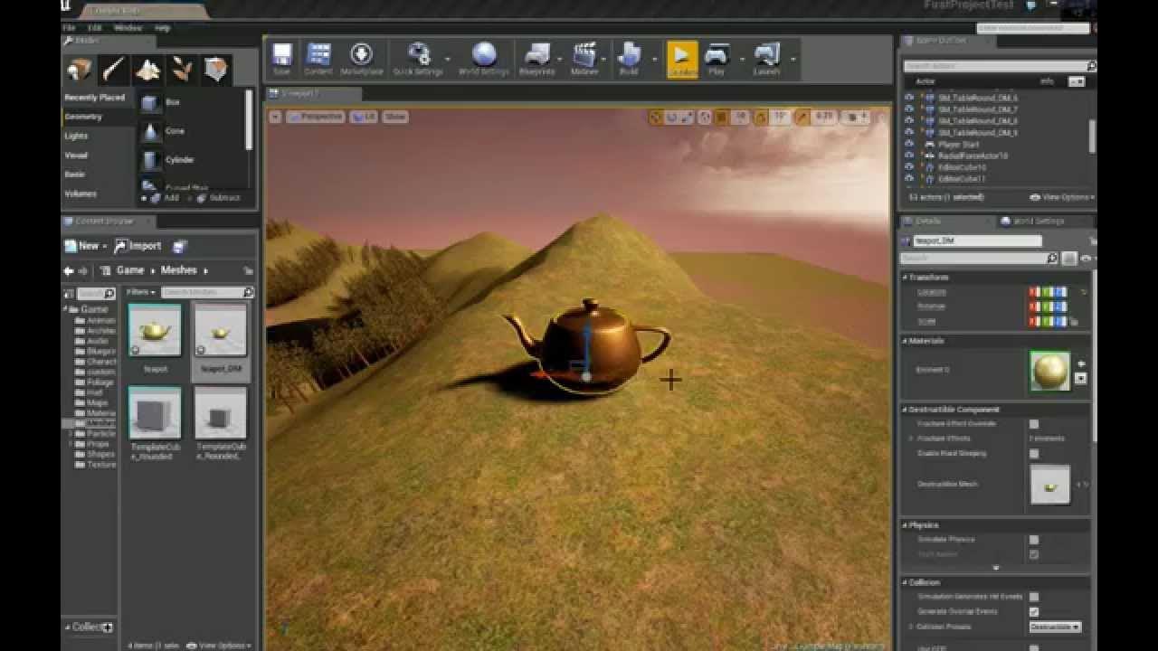 Unreal Engine 4 - Destructible Mesh Tutorial - YouTube