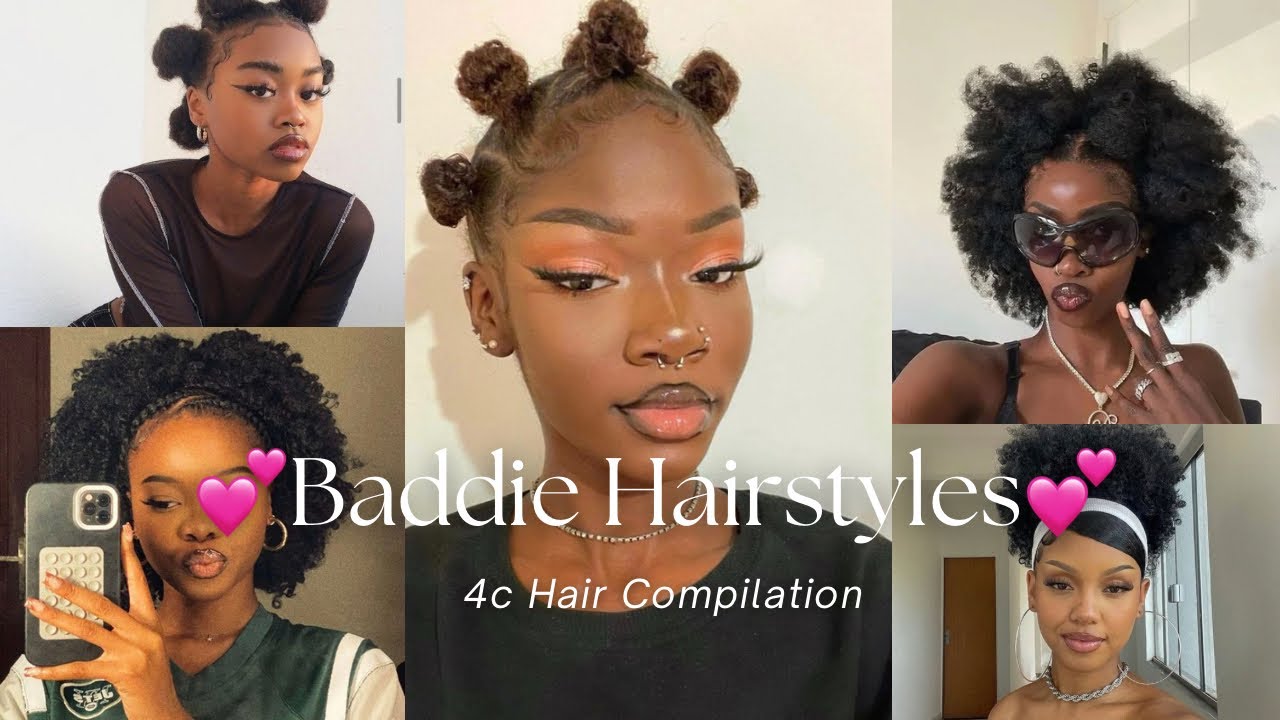 Baddie Natural Hairstyles for black women | 4c Hair Compilation - YouTube