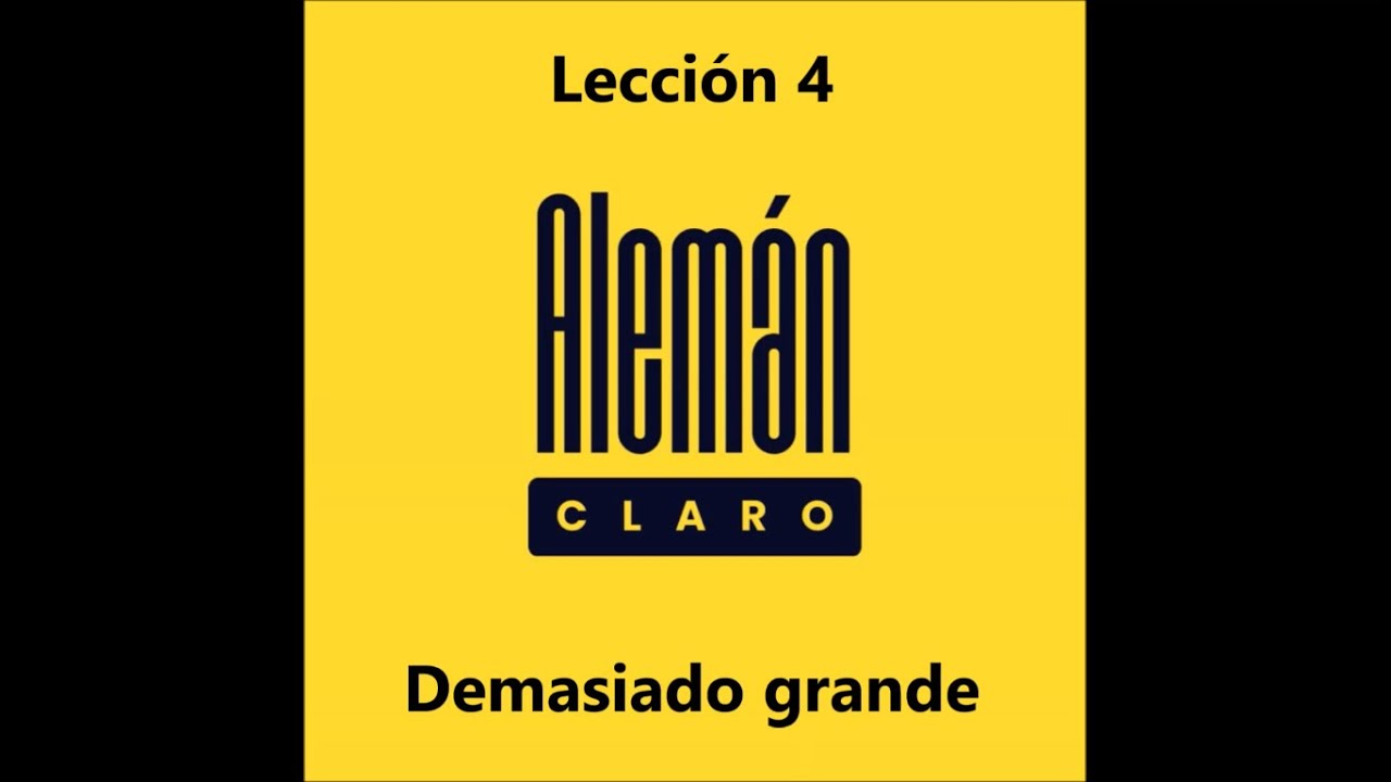 Lección 04-03 Demasiado grande - zu groß Nivel A1 para Goethe Start ...