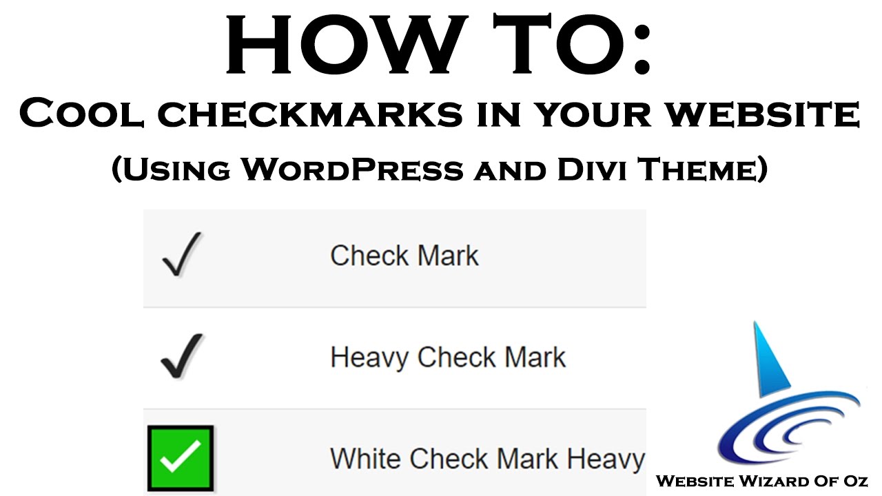 WordPress Divi How To Add Checkmarks To A Bullet List YouTube WordPress Divi How To Add Checkmarks To A Bullet List YouTube