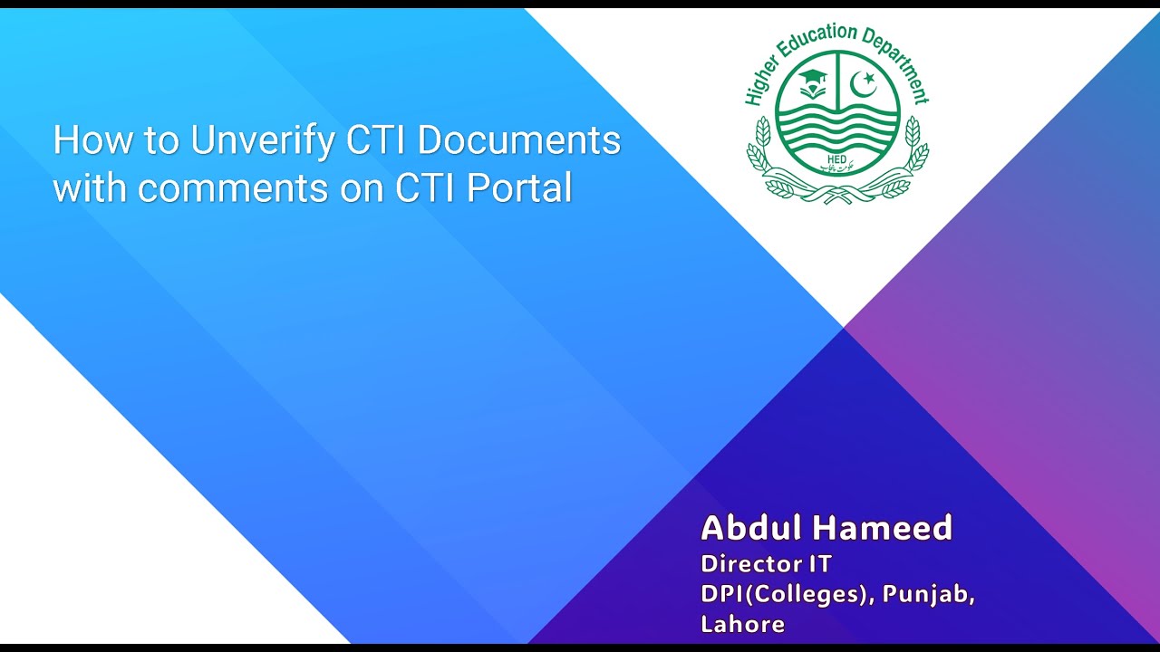 Un verify the application of CTI Candidates with Reasons - YouTube