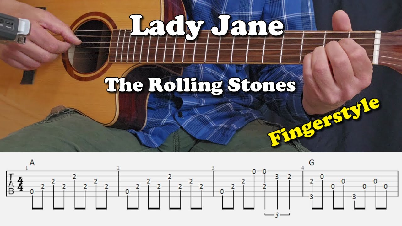 Lady Jane - The Rolling Stones - Fingerstyle Guitar Lesson I Tabs and ...
