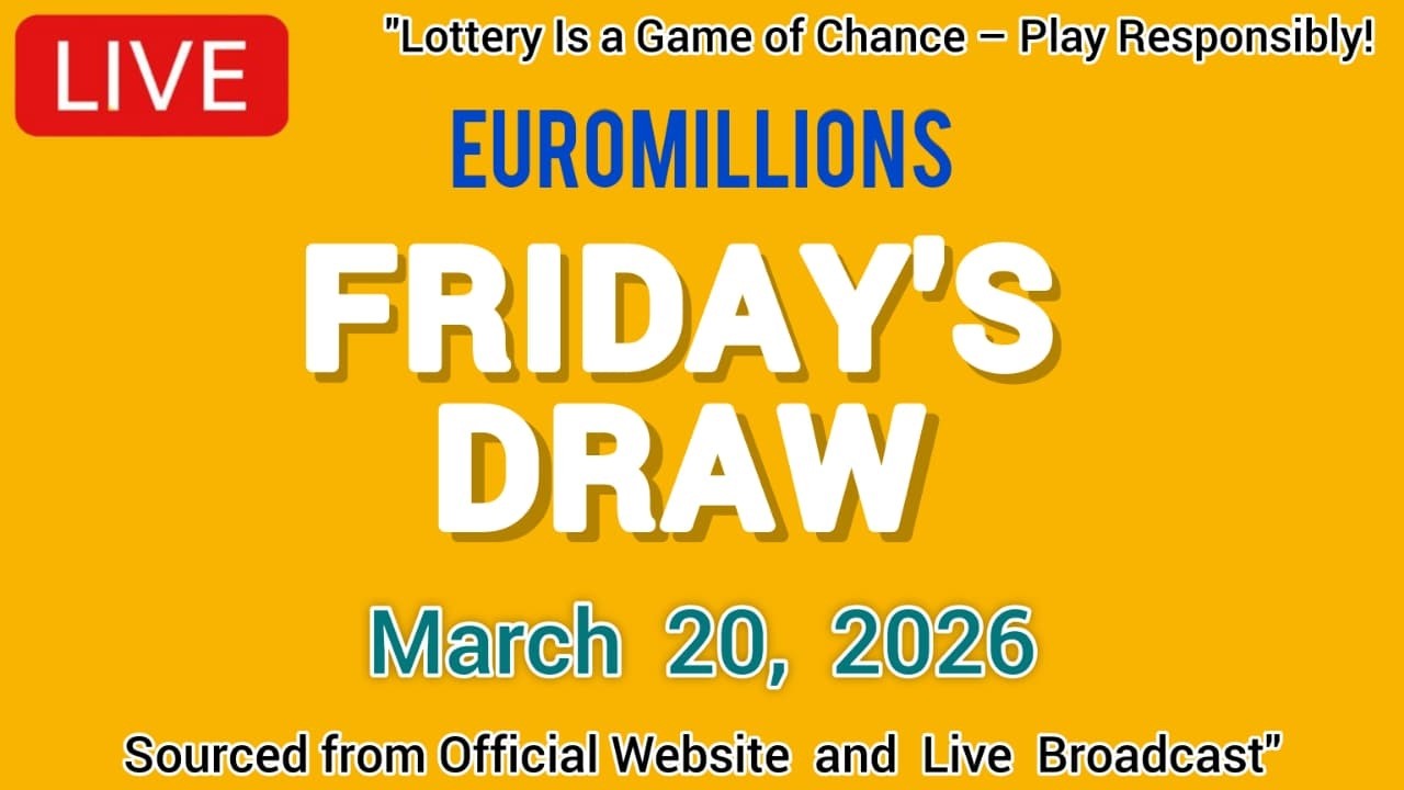 National Lottery Euromillions Draw Live Results From Friday 20 Mar 2026 ...