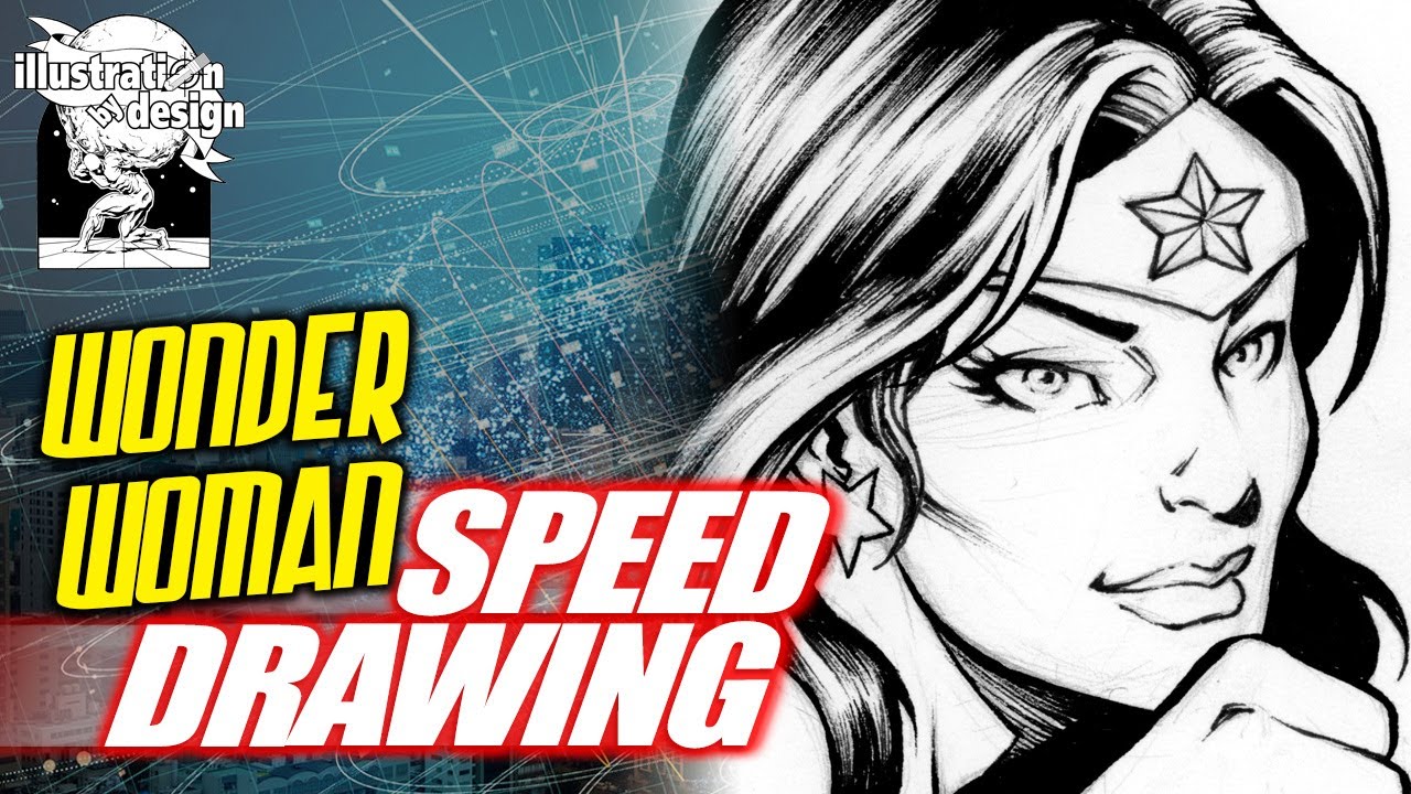 Wonder Woman Speed Drawing | Inking Timelapse Illustration - YouTube