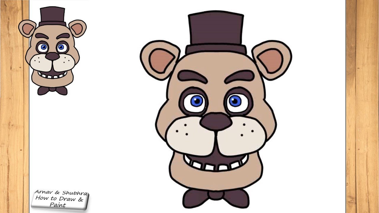 How to Draw Freddy from FNAF (Five Nights at Freddy's) ! Simple step by ...