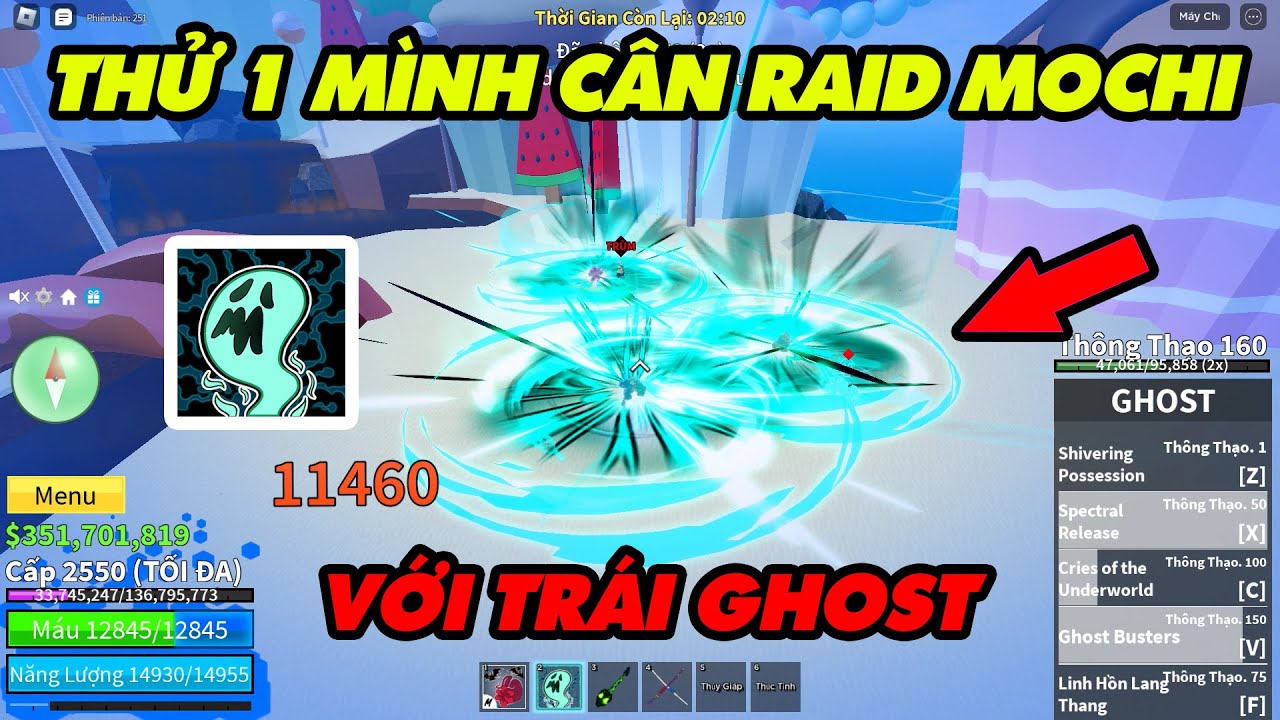 Thử 1 Mình Cân Raid Mochi Với Trái Ghost + Cá V4 || Blox Fruits! - YouTube