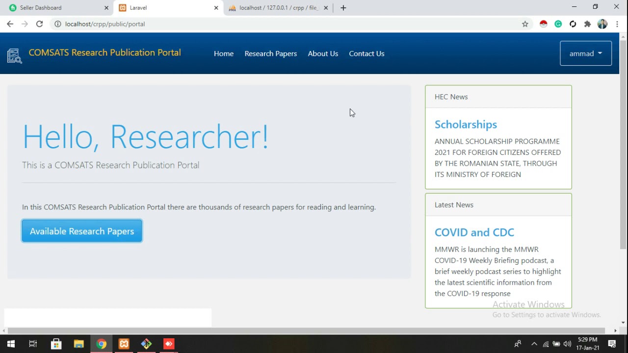COMSATS Research Publication portal, FYP. - YouTube