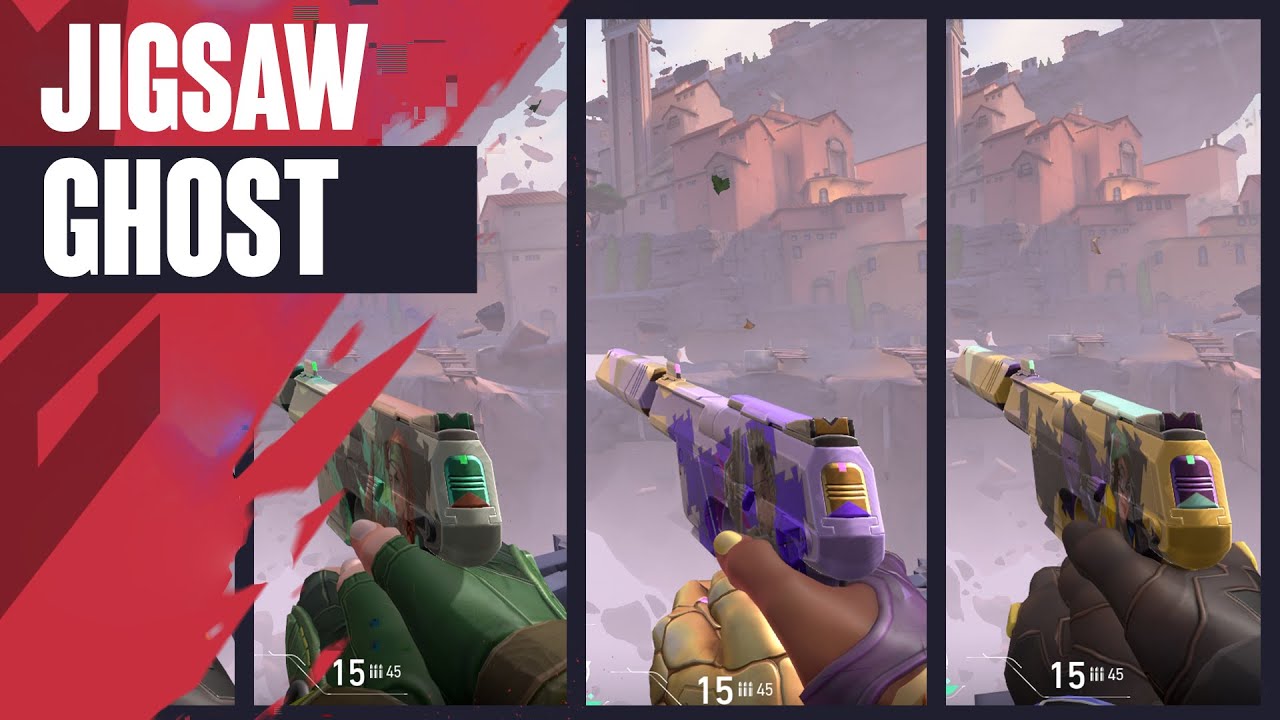 Jigsaw Ghost Skin Showcase - Valorant Battlepass Skins - YouTube