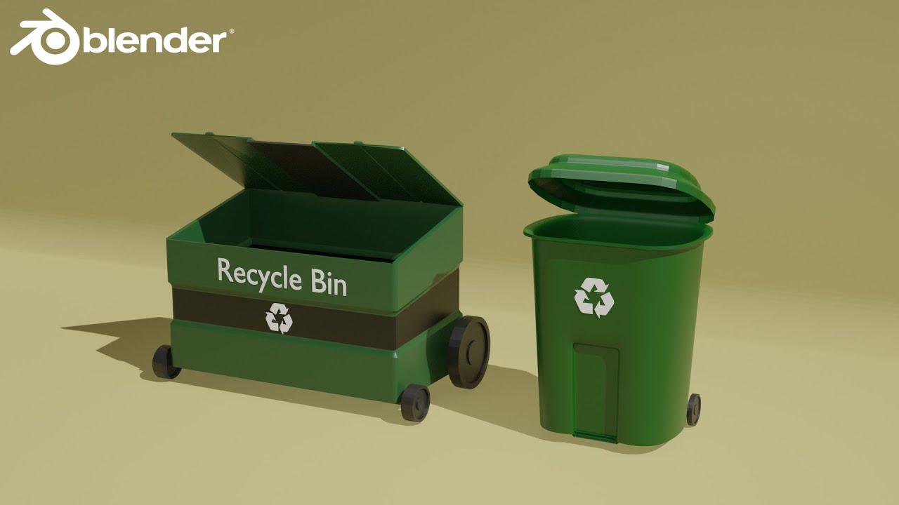 How to make trash bin in blender/beginner tutorial - YouTube