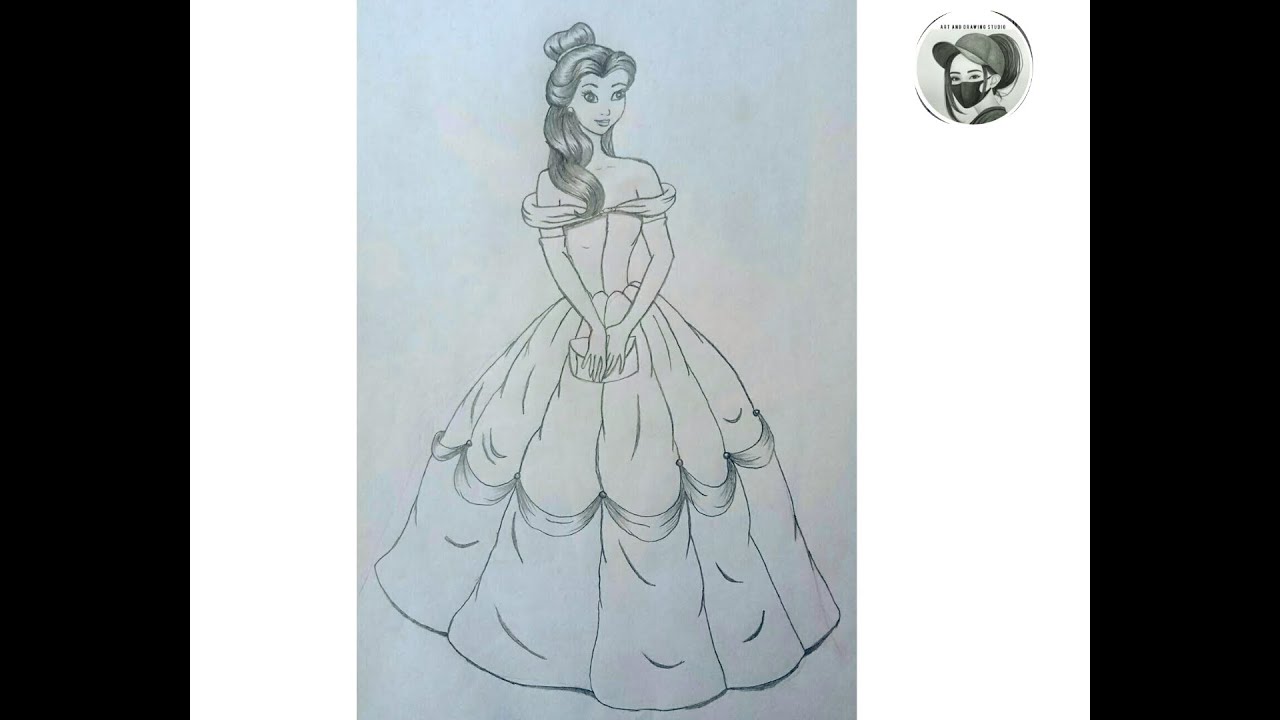 How to draw arora ll beauti and beast ll drawing - YouTube