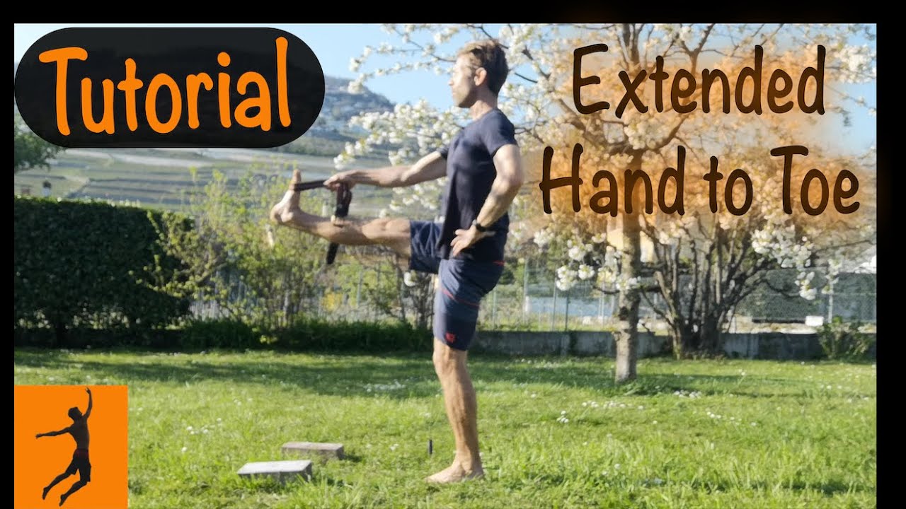 Preparing for extended hand to foot pose - YouTube