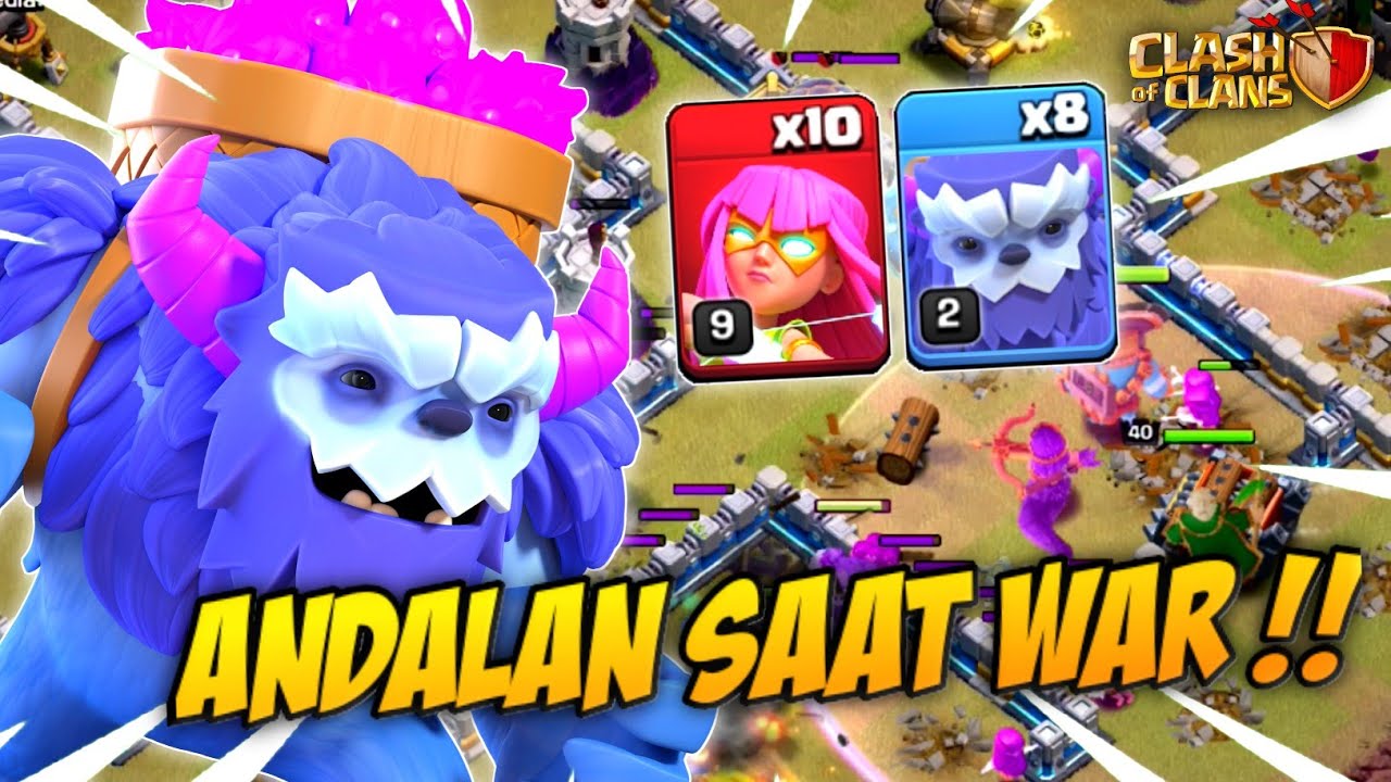 WAR TH 12 UDAH PASTI RATA !! Combo Yeti + Super Archer & Bat Spell ...