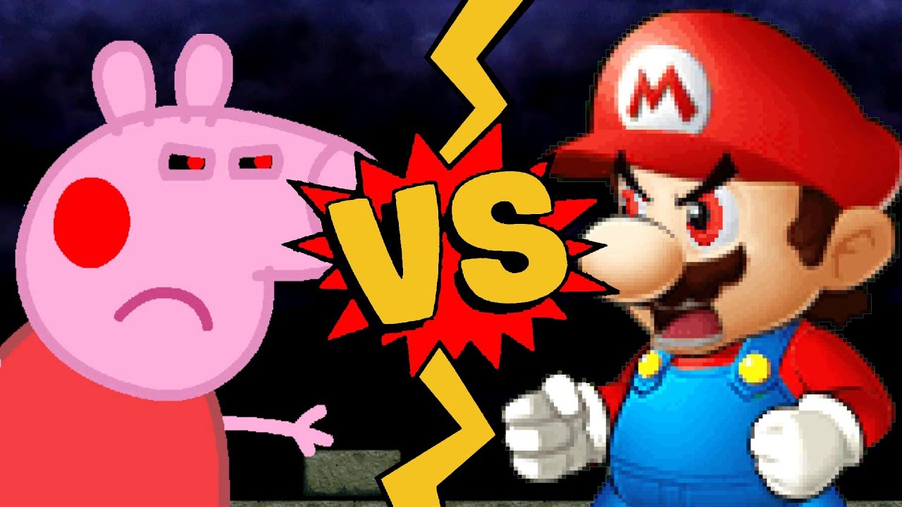 M.U.G.E.N. Battles | Piggy vs Power Star Mario | Peppa Pig vs Super ...