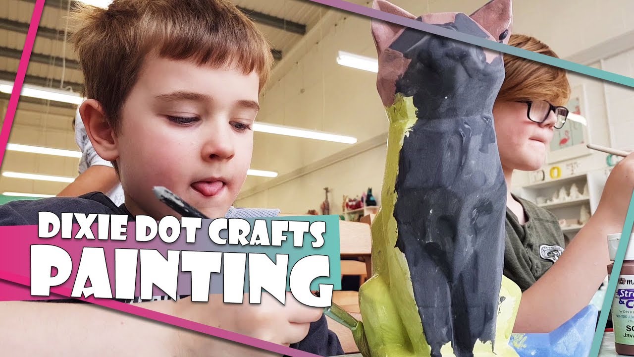 Pottery Painting @ Dixie Dot Crafts // Gloucester - YouTube