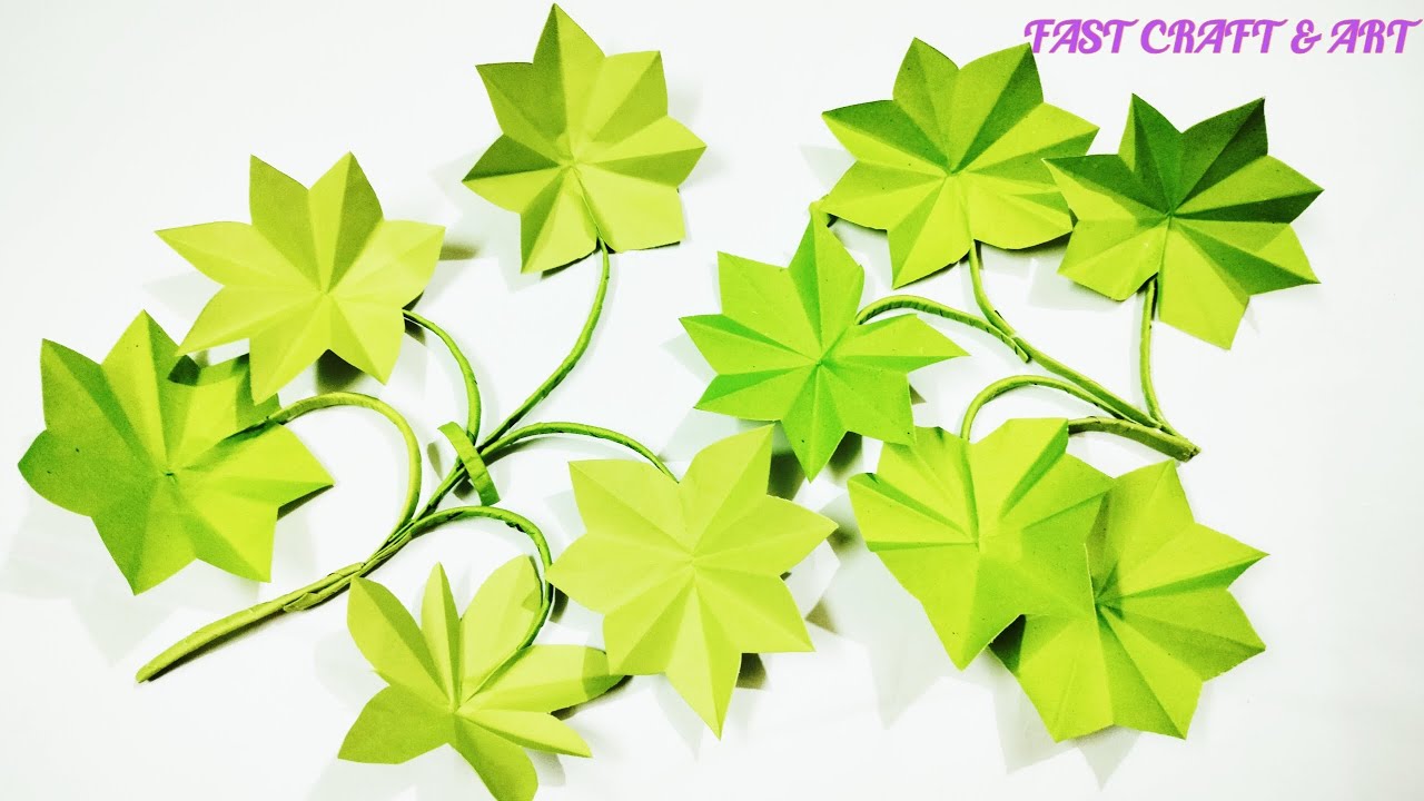 How to Make Easy Paper Leaves || Diy Leaves || Easy Craft || Paper ...