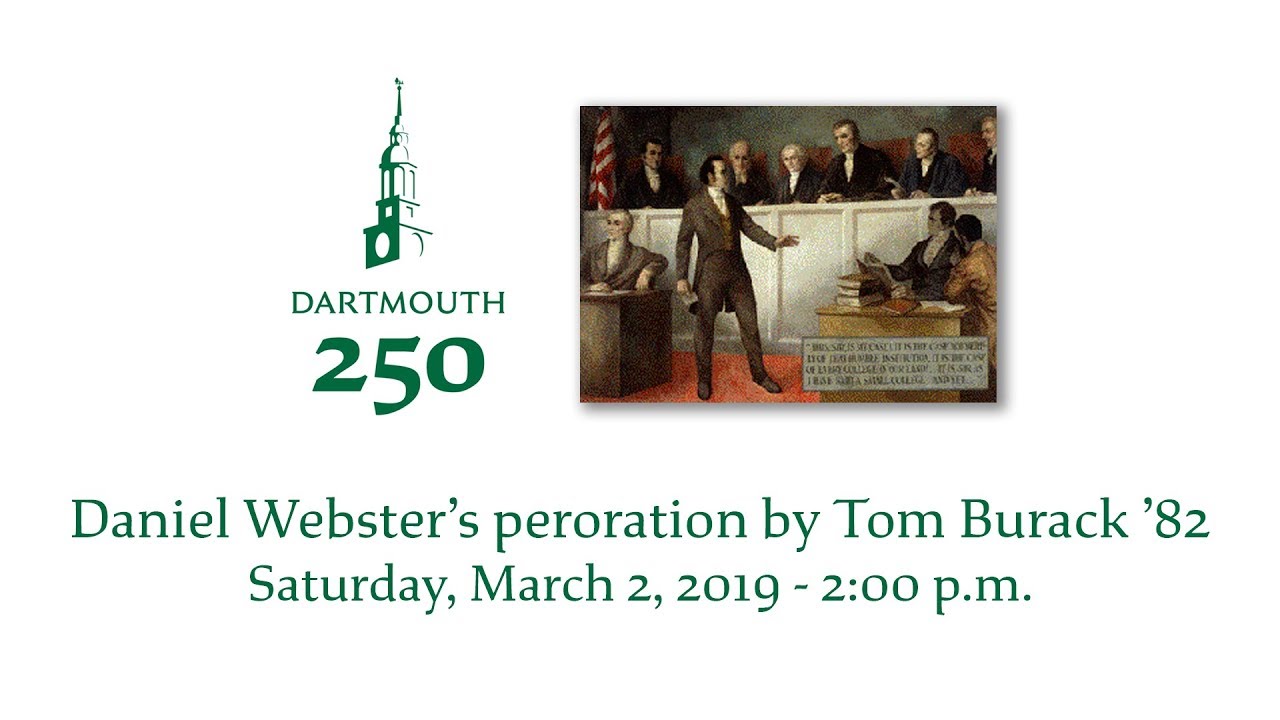Daniel Webster's peroration by Tom Burack ’82 - YouTube