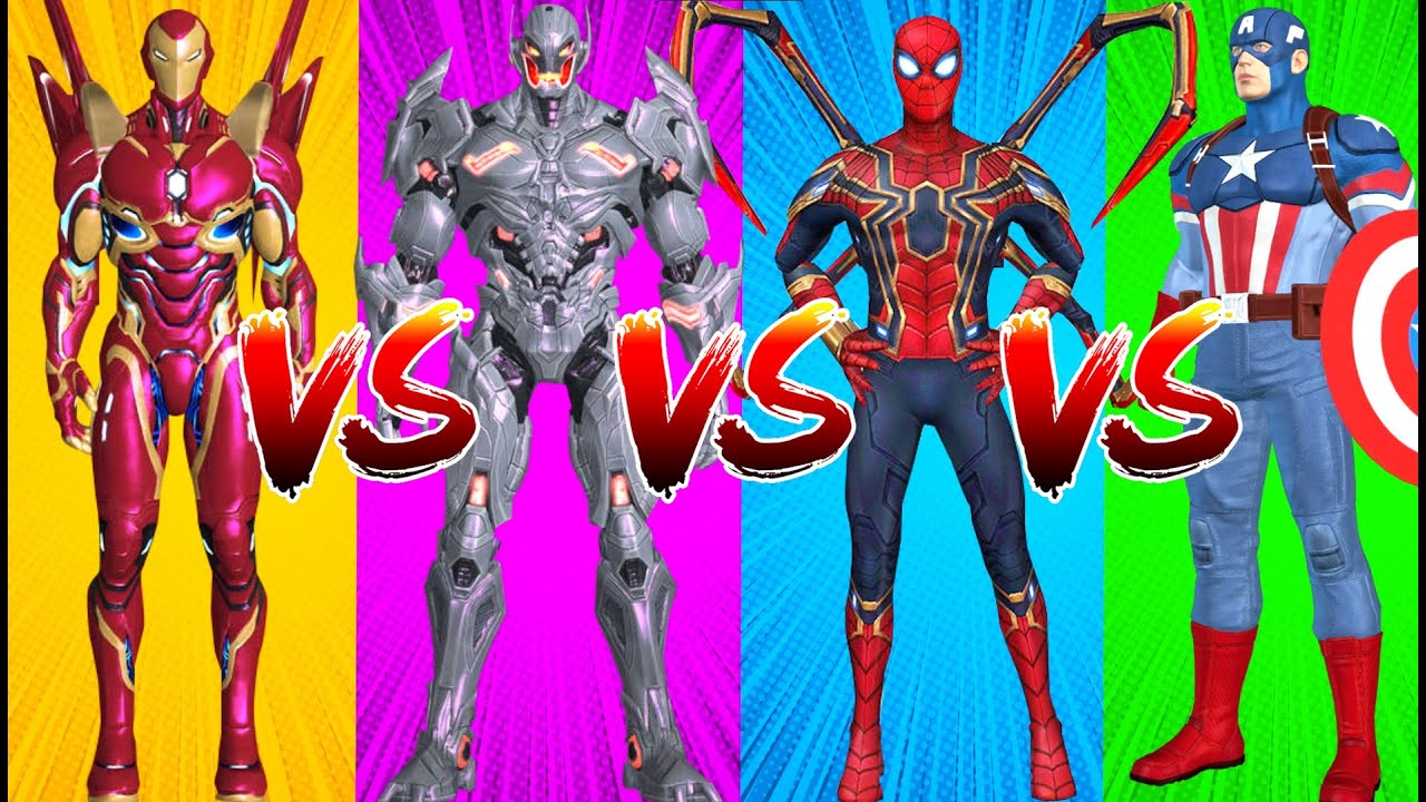 SUPERHERO COLOR DANCE CHALLENGE Iron Man vs Ultron vs Iron Spider-Man ...