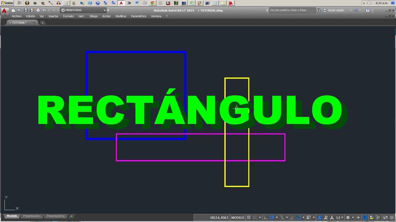 COMO DIBUJAR UN [RECTÁNGULO EN AUTOCAD] - YouTube