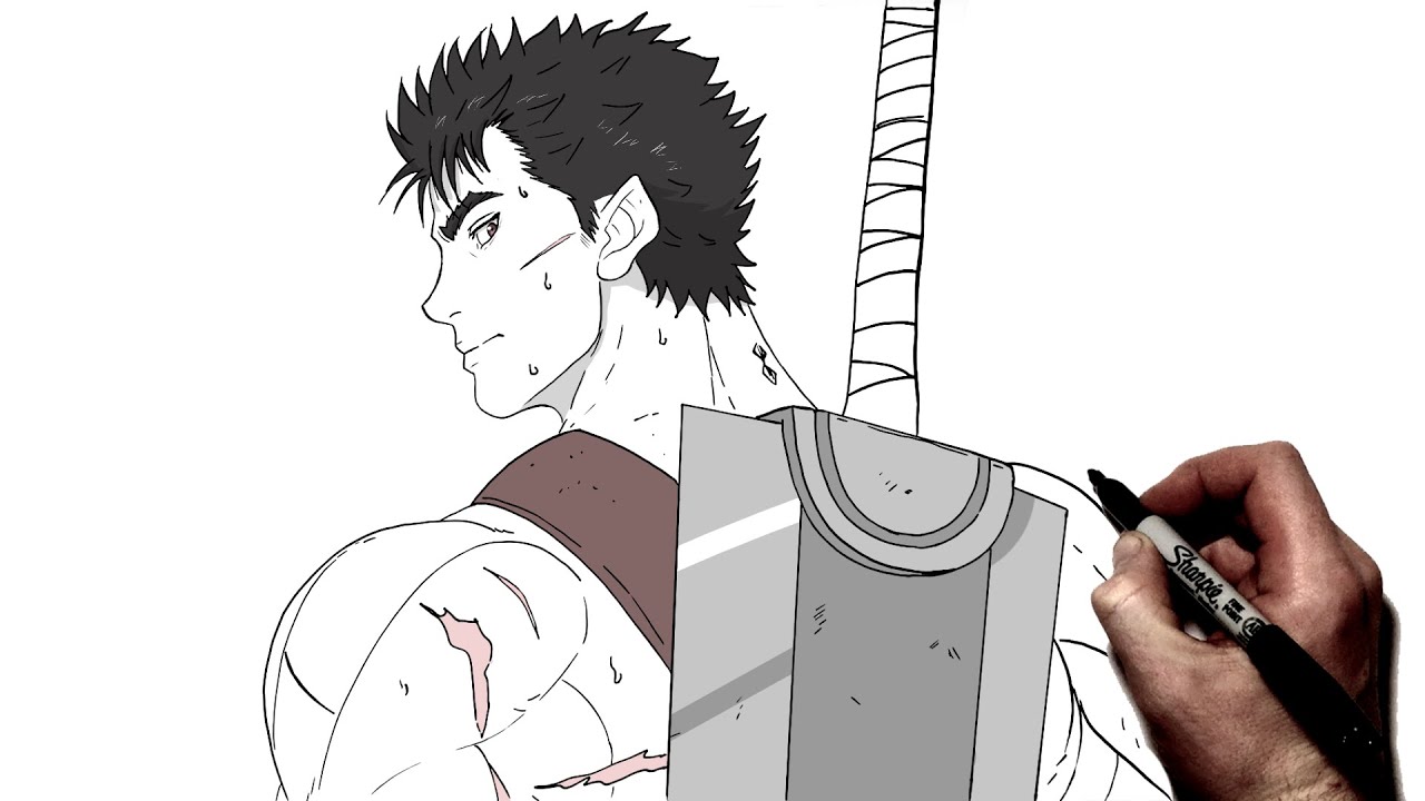 How To Draw Guts (Back) | Step By Step | Berserk - YouTube