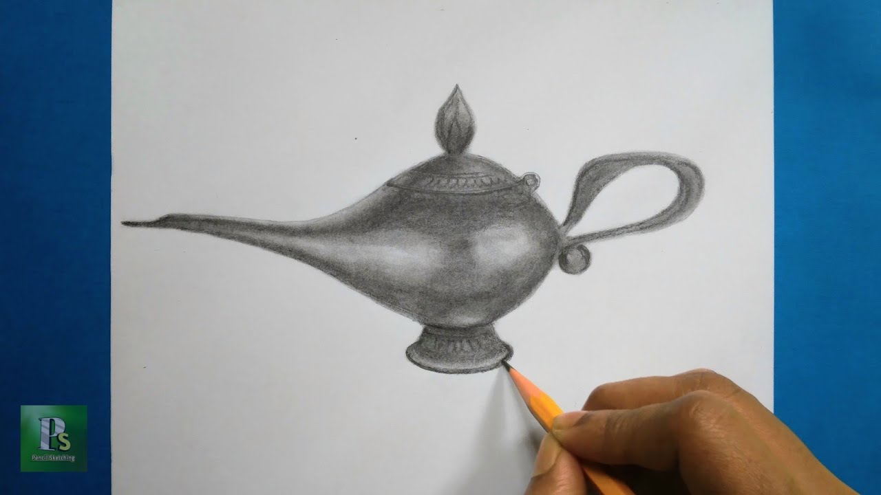 How to Draw Aladdin Lamp | Pencil Sketching - YouTube