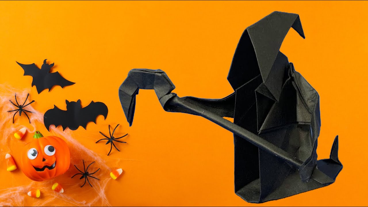 How to Make a Paper Sickle for Halloween | Sickle Origami | Paper Death ...