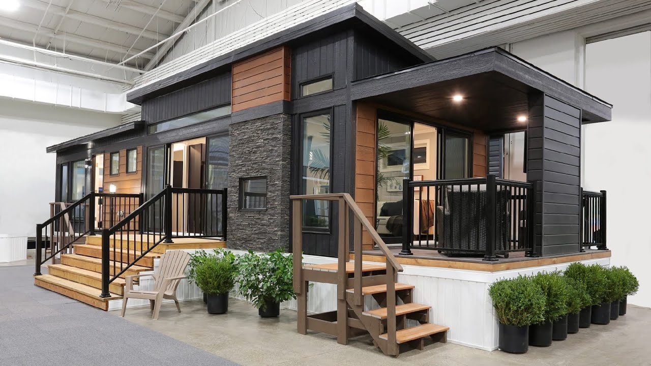 Incredibly Gorgeous Black and White Tiny House for Sale - YouTube