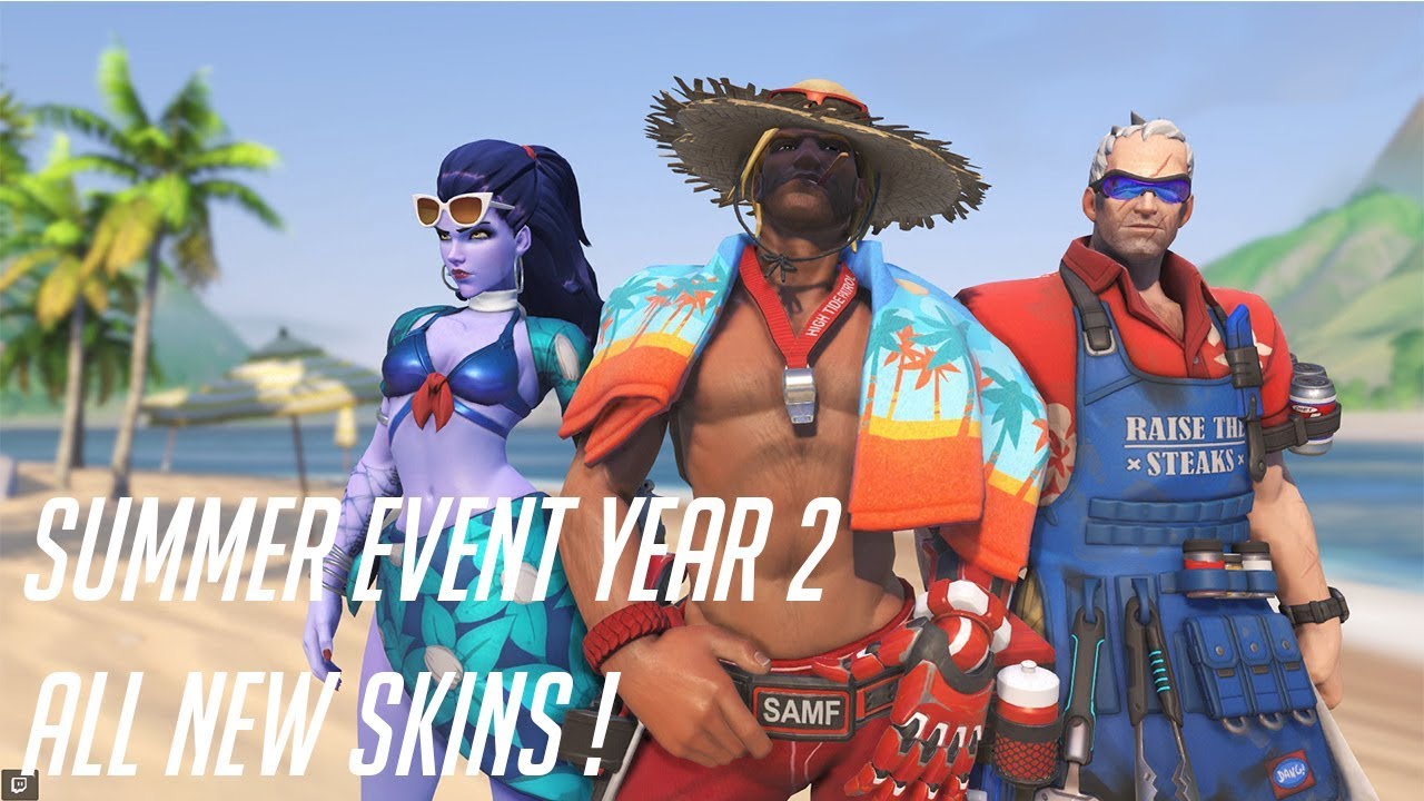 Overwatch all NEW SUMMER EVENT SKINS (YEAR 2) - YouTube