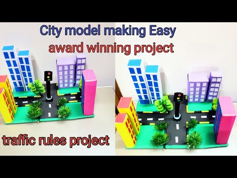 city model school project/traffic rules project - YouTube
