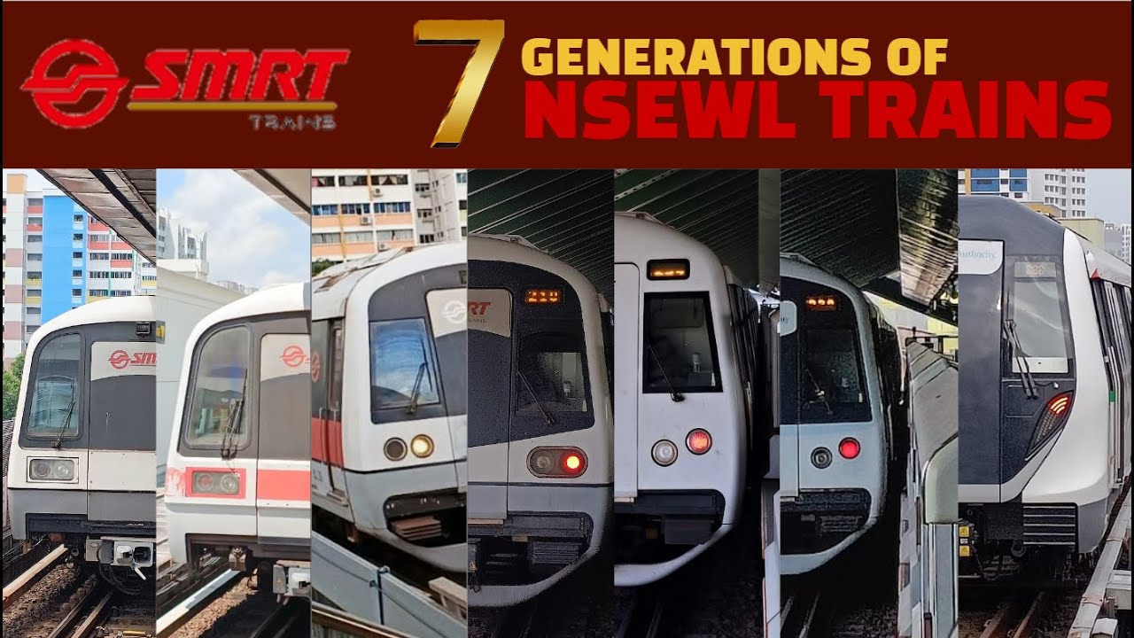 [SMRT] 7 Generations of MRT Trains on the NSL! - YouTube