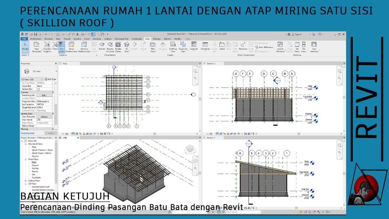 TUTORIAL REVIT 1G : Perencanaan Dinding Pasangan Batu Bata Pada Rumah ...