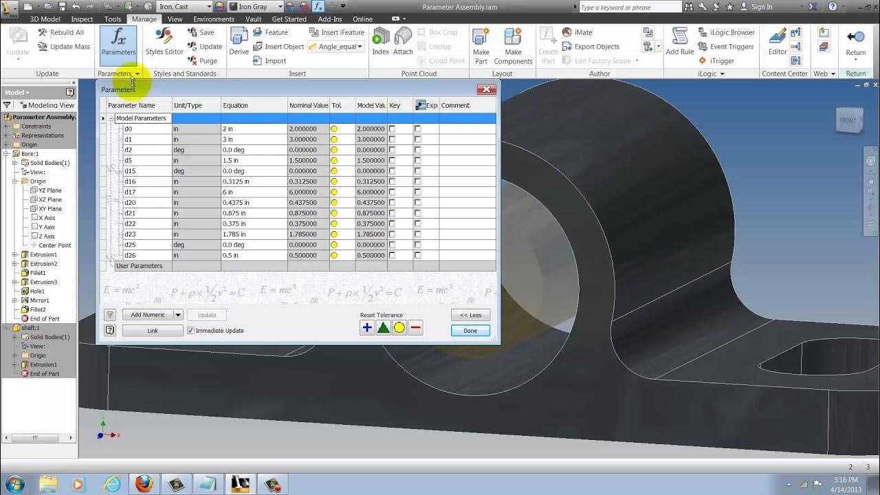 How to Use Linked Parameters to Drive Parts in Autodesk Inventor - YouTube