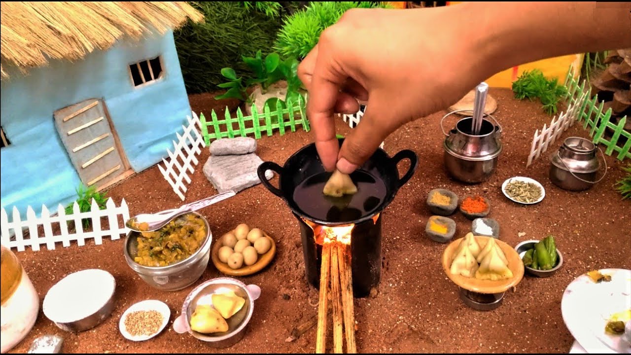 Tiny Samosa | Mini Onion Samosa | Miniature Kitchen Cooking Samosa ...
