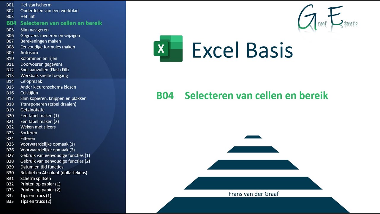 Excel Basis B4 Selecteren van cellen en bereiken - YouTube